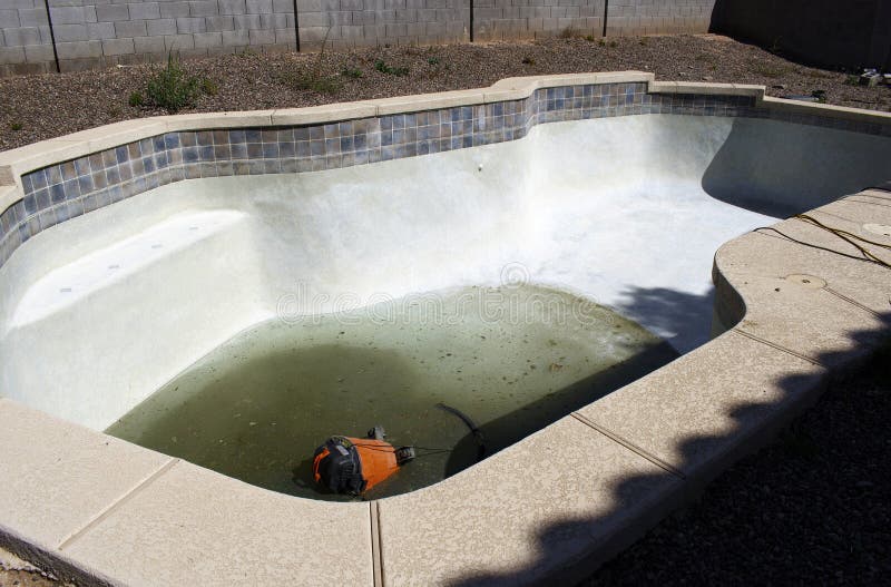 Pool Repair stock image. Image of cleaned, draining - 245383165