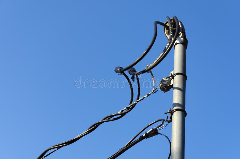Residential Power Cables and Riser Stock Photo - Image of cable, light ...
