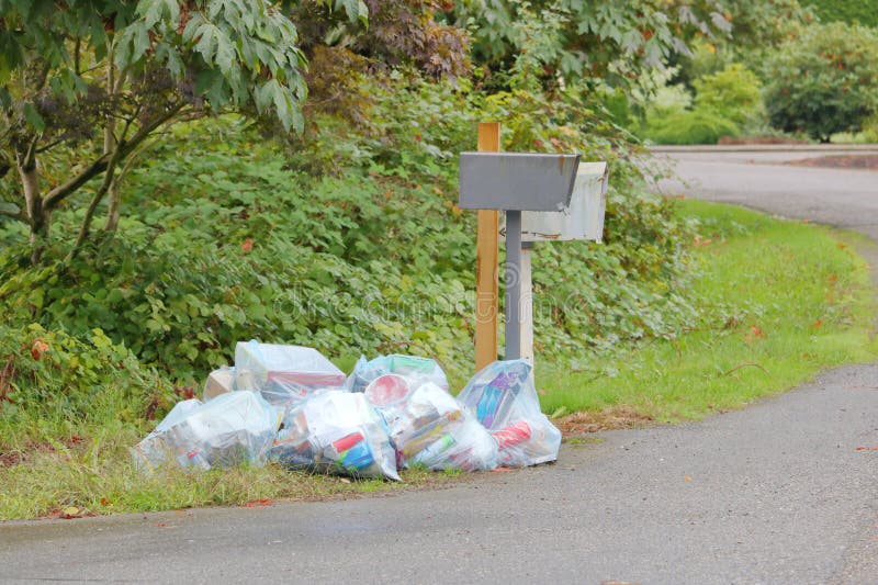 Residential Private Garbage and Environment Stock Image - Image of ...