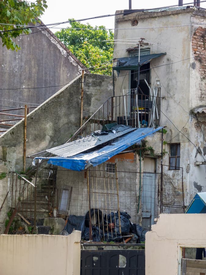 Residential Problems and Poverty Stock Image - Image of improvised ...