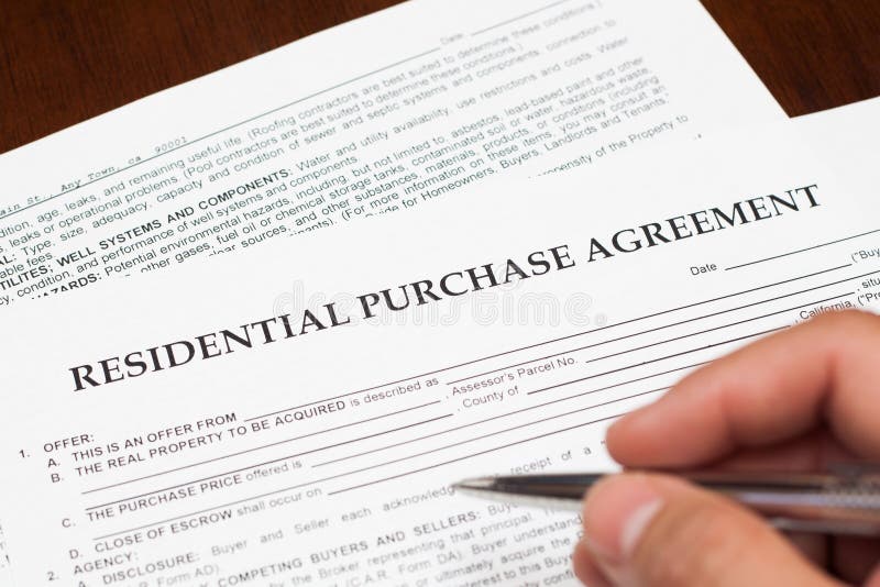Residential Purchase Agreement Stock Image - Image of estate, loan ...