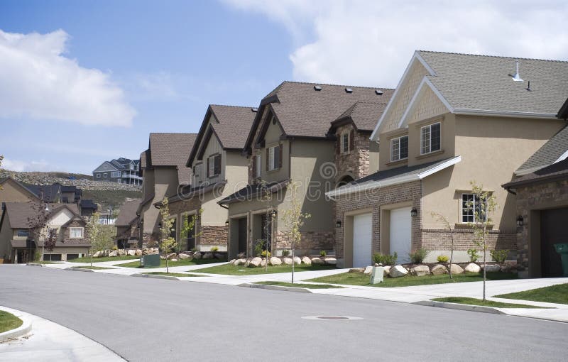 Residential Road stock image. Image of subdivision, spring - 6437767