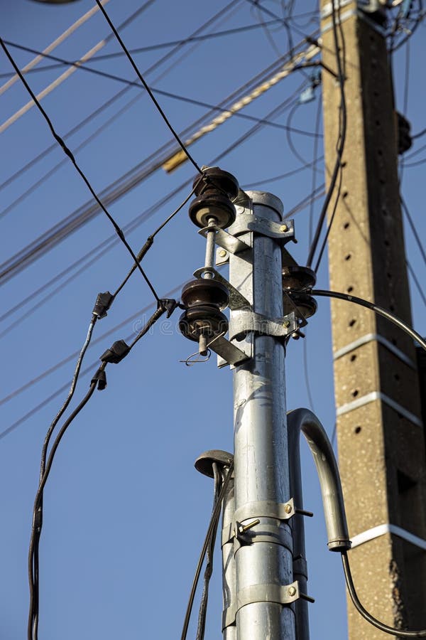 Residential Single-phase Electrical Pole Stock Photo - Image of ...