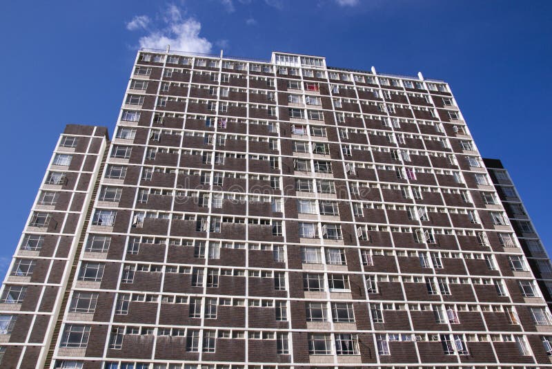 Residential Skyscraper Against Deep Blue Sky Stock Photo - Image of ...
