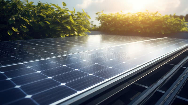 Residential Solar Array on a House, Eco-friendly Power Source Stock ...