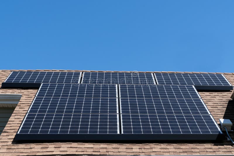 A Residential Solar Panel Array Stock Image - Image of blue, collector ...