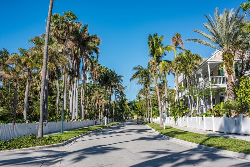 A Residential Street in Key West, Florida. Stock Photo - Image of ...