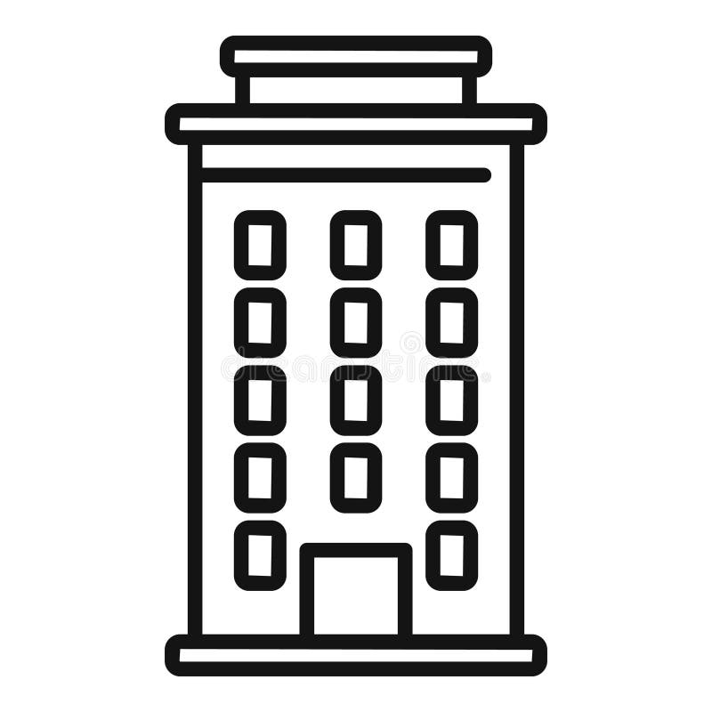 Residential Town Icon Outline Vector. Multistory Building Area Stock ...