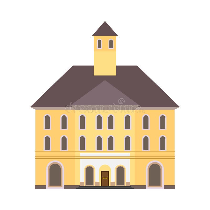 Residential Vector Flat House Icon. Concept Building Structure Real ...