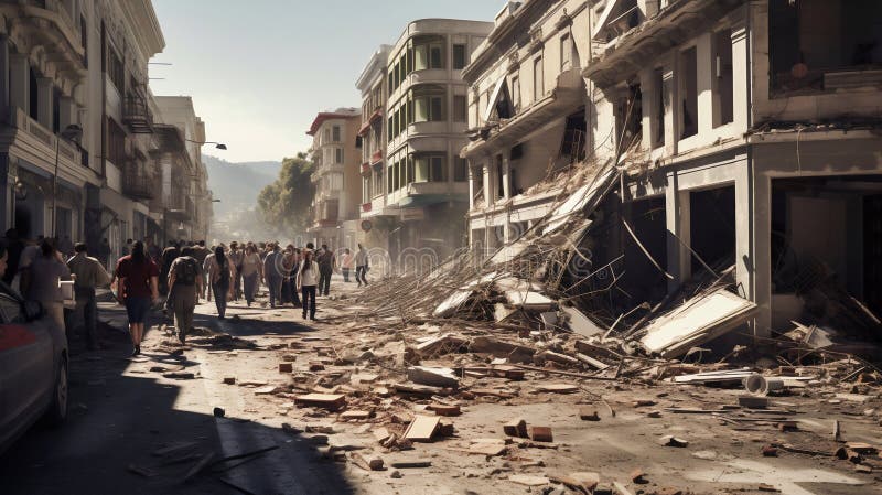 Residents Amidst Post-Earthquake Chaos. Generative Ai Stock ... Residents Amidst Post-Earthquake Chaos. Generative Ai Stock ...