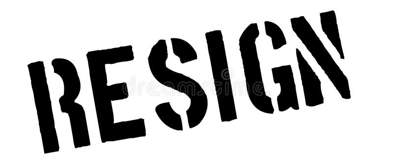 Resign Black Rubber Stamp on White Stock Illustration - Illustration of ...