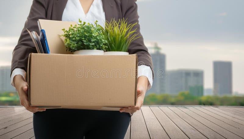 Resign from Job or Fired Employee Moving Out Stock Illustration ...