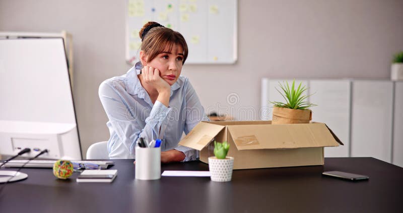 Resign from Job or Fired Employee Moving Out Stock Image - Image of ...