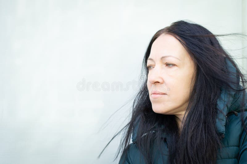 Resignated Woman Looking with a Blank Expression Stock Photo - Image of ...