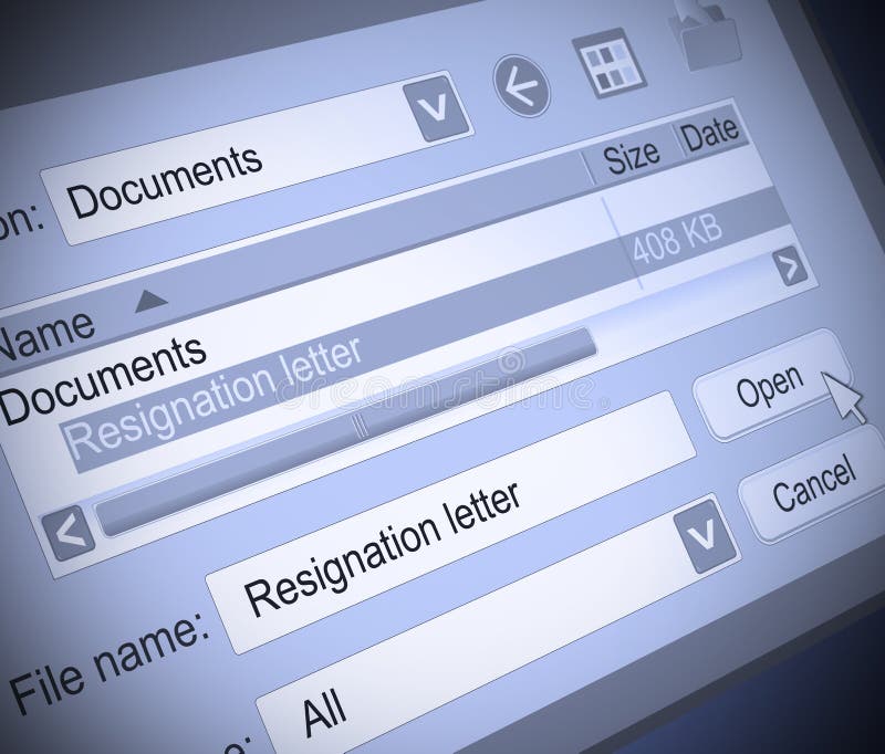 Resignation concept. stock illustration. Illustration of leave - 39809459