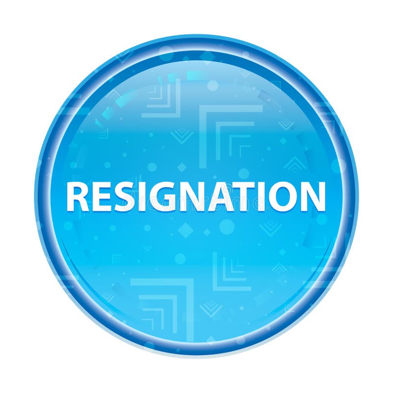 Resignation Floral Blue Round Button Stock Illustration - Illustration ...
