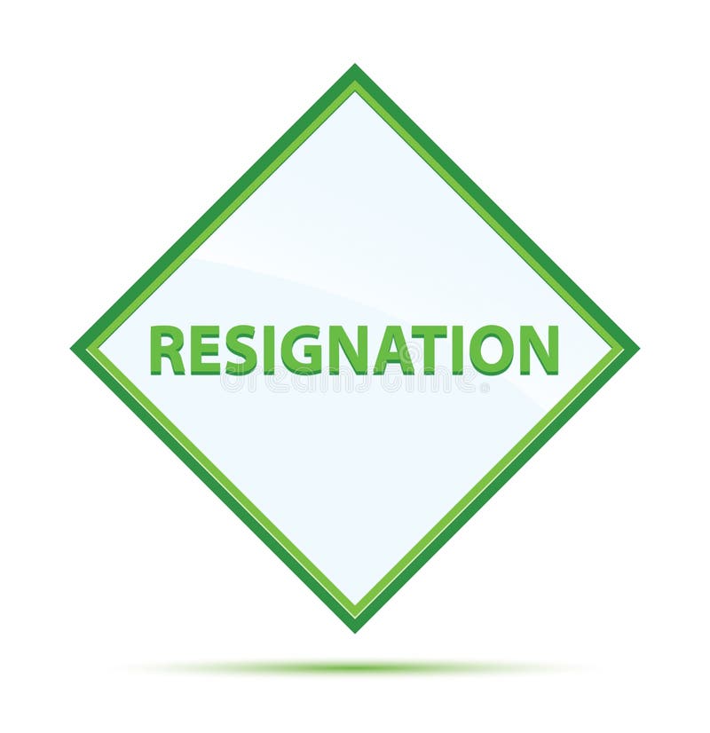 Resignation Modern Abstract Green Diamond Button Stock Illustration ...