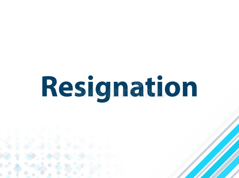 Resignation Modern Flat Design Blue Abstract Background Stock ...