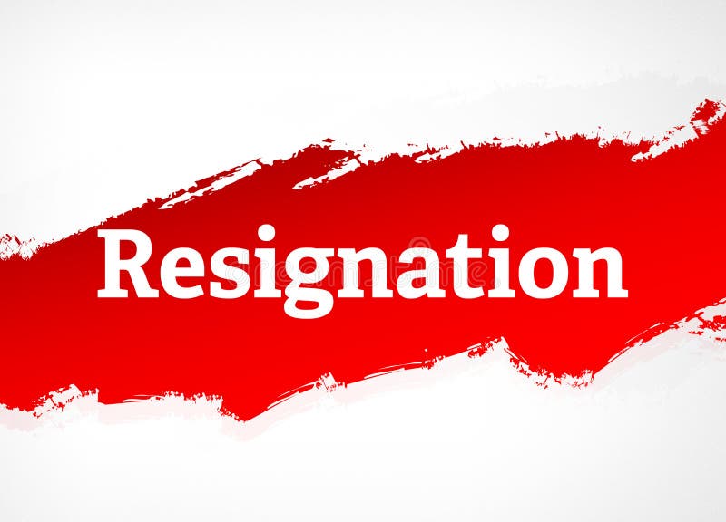 Resignation Red Brush Abstract Background Illustration Stock ...