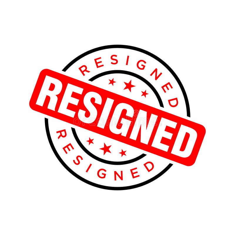 Resigned Letter Rubber Stamp Template Design Stock Vector ...