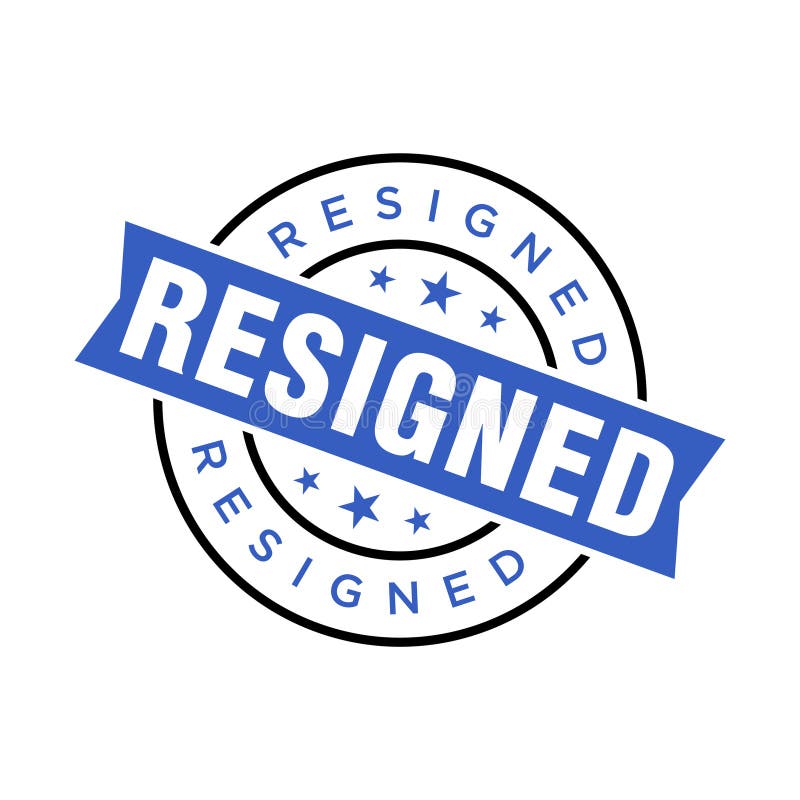 Resigned Letter Rubber Stamp Template Design Stock Vector ...