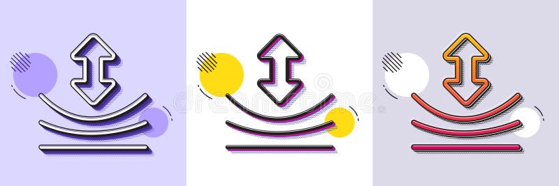 Resilience Line Icon. Elastic Material Sign. Halftone Dotted Pattern ...