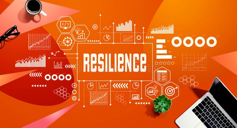 Resilience Theme with a Laptop Computer Stock Image - Image of ...
