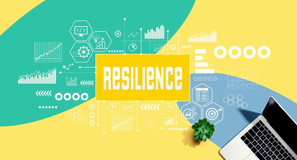 Resilience Theme with a Laptop Computer Stock Photo - Image of strong ...