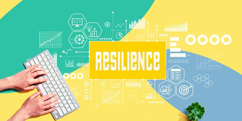Resilience Theme with Person Using Computer Keyboard Stock Photo ...