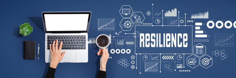 Resilience Theme with Person Using Laptop Computer Stock Photo - Image ...