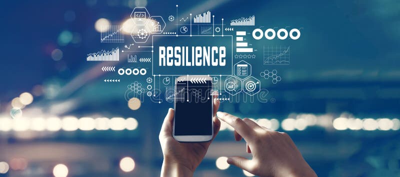 Resilience Theme with Person Using Smartphone Stock Photo - Image of ...