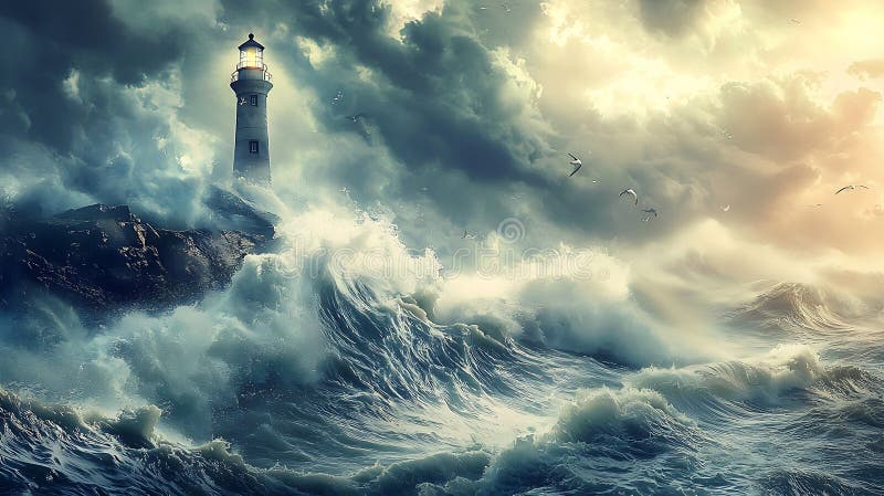 A Resilient Beacon the Lighthouse Standing Strong Against the Fury of ...