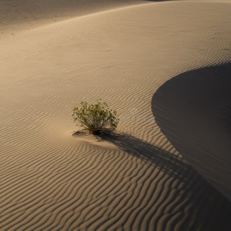 Resilient Desert Plant Amidst Sand Dunes Stock Illustration ...