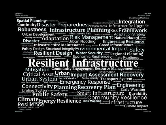 Resilient Infrastructure Word Cloud. Key Terms on Risk, Adaptation, and ...