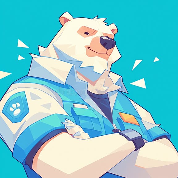 A Resilient Polar Bear Software Engineer Cartoon Style Stock Vector - Illustration of coding ...