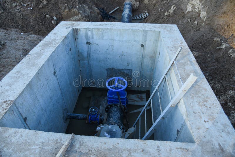 Valve Pit for Underground Piping Networks on Construction Site ...