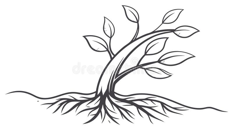 Resilient Tree with Deep Root System Vector Art, Vector Design ...