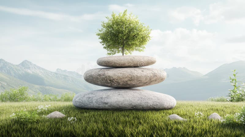 A Resilient Tree Thriving on Rocky Terrain Symbolizing Nature S ...