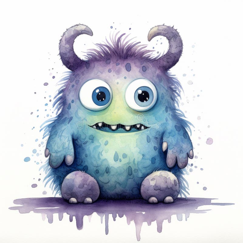 Resilient Watercolor Monster Bounces Back Stock Illustration ...