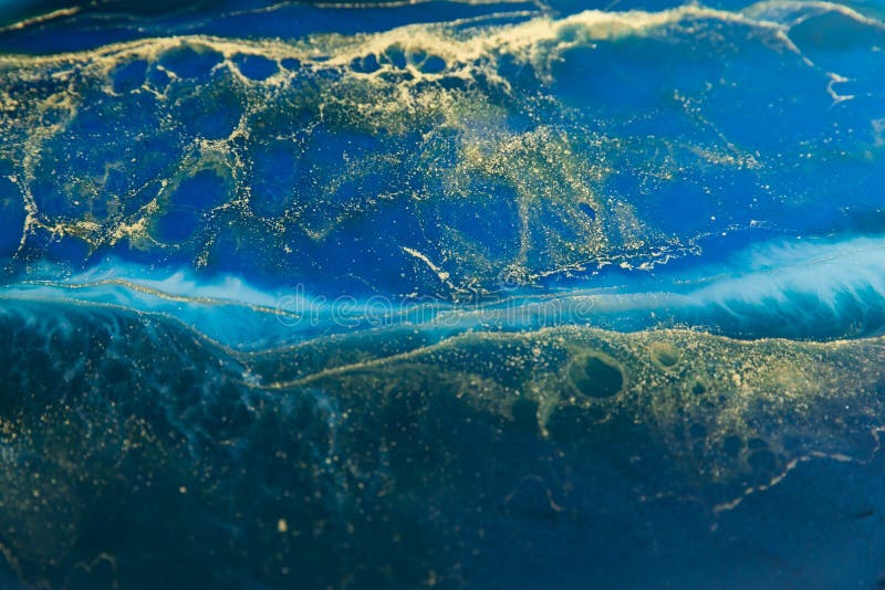 Resin Art with Blue Colors. Epoxy Effect Background Stock Image - Image ...