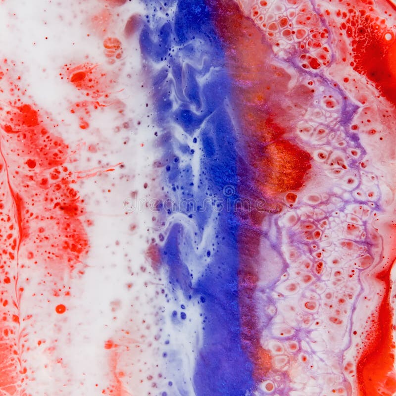 Resin Art with Blue and Red Colors. Epoxy Effect Background Stock Image ...