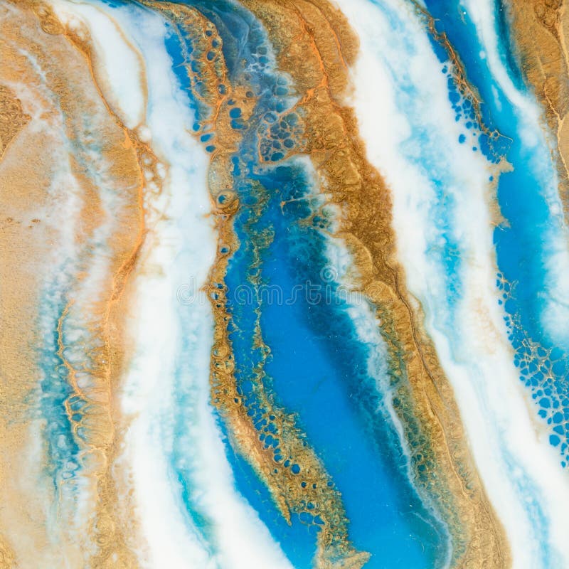 Resin Art with Bright Colors. Blue Epoxy Effect Background Stock Photo ...