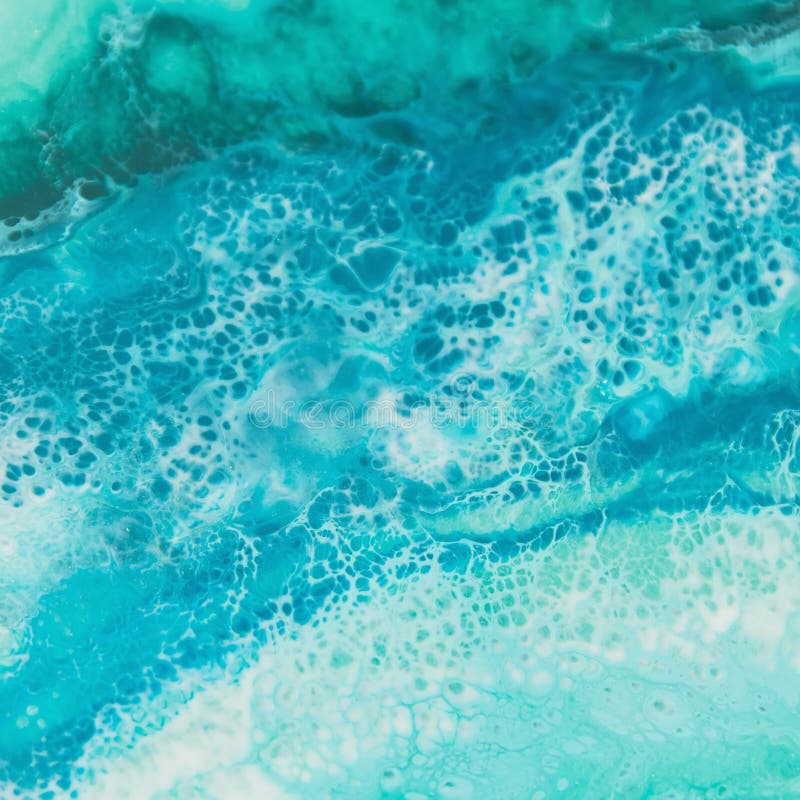 Resin Art Concept with Turquoise Colors. Epoxy Effect Background Stock ...