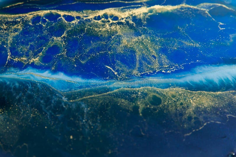 Resin Art with Dark Blue Colors. Epoxy Background Stock Photo - Image ...