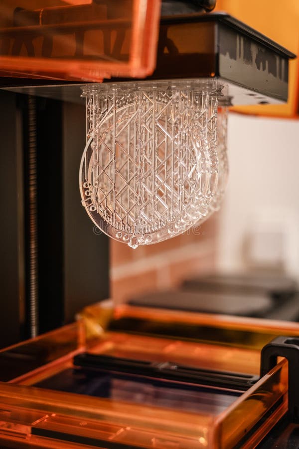 Resin 3D Printing, SLA Build Stock Image - Image of mesh, plastic ...
