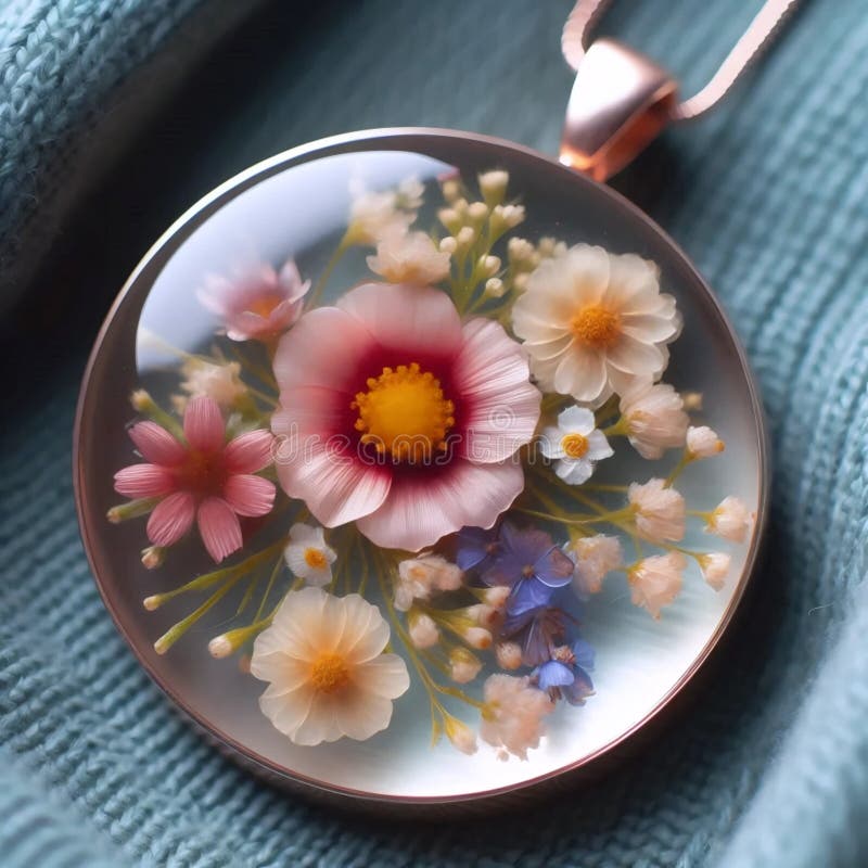 A Resin Floral Encapsulation Miniature, Ai Generated Image Stock Photo ...