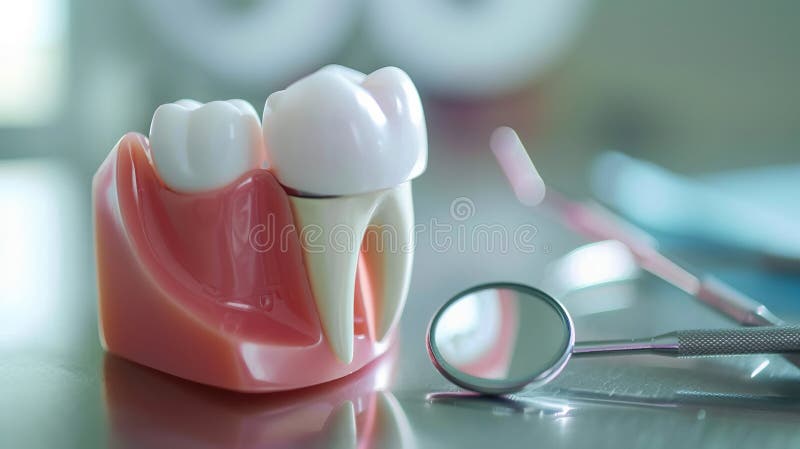 Resin Model of Part of Mouth with Crown Stock Illustration ...