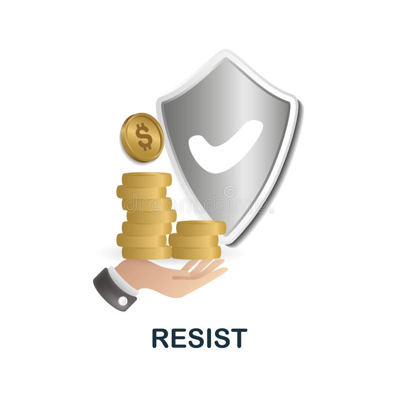 Resist Icon in 3d. Colored Illustration from Corruption Collection ...