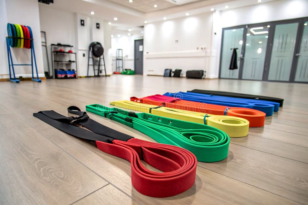 Resistance Loop Bands Laid Out in a Studio Stock Illustration ...