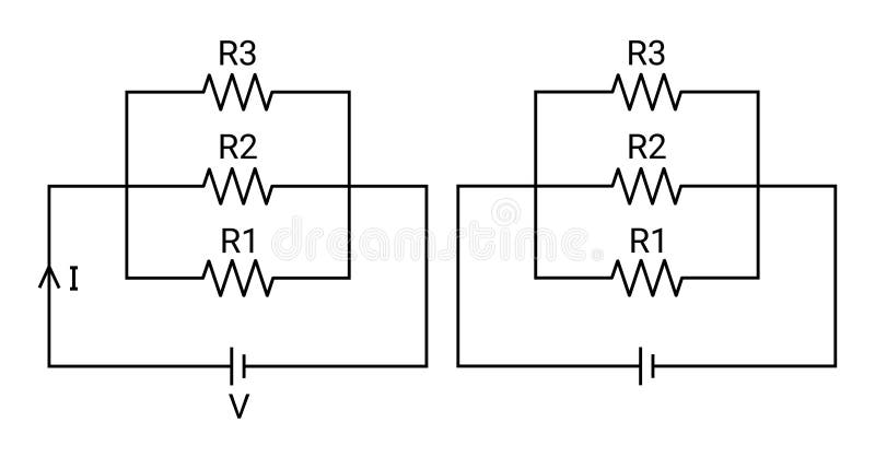 Resistor Circuit Symbol. Parallel Circuit Connection Stock Vector ...